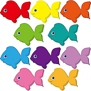 200 Pieces Fish Paper Cutouts Classroom Bulletin Board Decorations Colorful Fish Shapes Accents Fish Die Cuts for Wall Decor Kids School Themed Party Supplies Teachers DIY Craft Projects