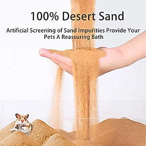 Tfwadmx Hamster Desert Bath Sand 5.5LB Small Animals Dust Free Bathing Sand Gerbil Cleansing Potty Litter Sand for Chinchilla Rat (Fine Sand)