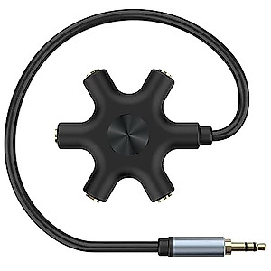 Multi Headphone Audio Splitter, 5-Way Jack 3.5mm Audio Stereo Headset Splitter Adapter, Headphone Splitter to Connect Up to 5 Devices for Audio Mixing, Shared Experiences - for iPhone, iPad & More