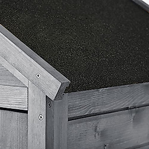 Merax 5.8ft x 3ft Outdoor Wood Lean-to Storage Shed Tool Organizer with Waterproof Asphalt Roof, Lockable Doors, 3-Tier Shelves for Backyard, Gray