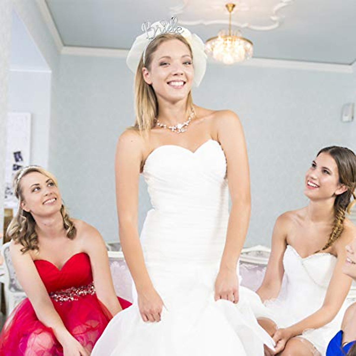 BAHABY Bride Headband Bride to Be Headpiece Bride Tiara Hair Decoration for Bridal Shower, Bachelorette Party, Wedding (Silver)…