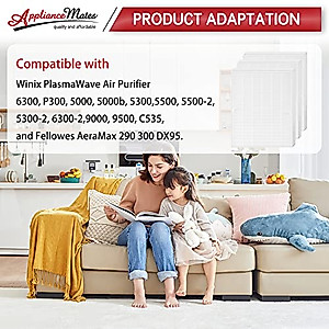 115115 HEPA Replacement Filter A Size 21 - Compatible with Winix Plasmawave C535 5300 5300-2 6300 6300-2 P300 Air Purifier(Pack of 3)