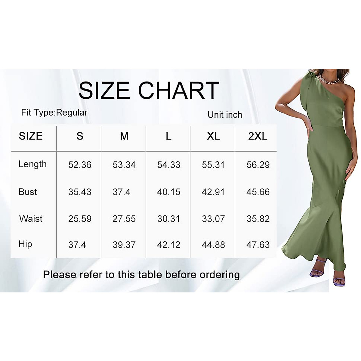 PRETTYGARDEN Women's 2023 Summer One Shoulder Knot Wedding Guest Maxi Bodycon Dress Split Mermaid Long Party Dresses (Army Green, Large)