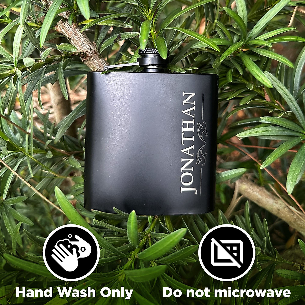 Klin Living Personalized Flask for Men, Custom Flask, Personalized Flask, Groomsmen Flask, Flasks for Liquor for Men, Engraved Flask for Men, Whiskey Flask, 6 oz Flasks with Mini Funnel (3)
