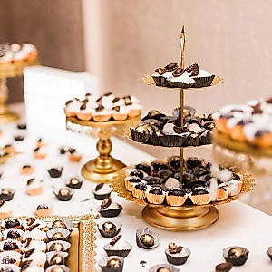 7Pcs Cake Stand and Pastry Trays Metal Cupcake Holder Fruits Dessert Display Plate for Baby Shower Wedding Birthday Party Celebration