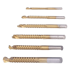 Twist Drills Bits Set, Better Balance Heat Treated Stable High Speed Steel 6Pcs Serrated Drill Bit for Drilling