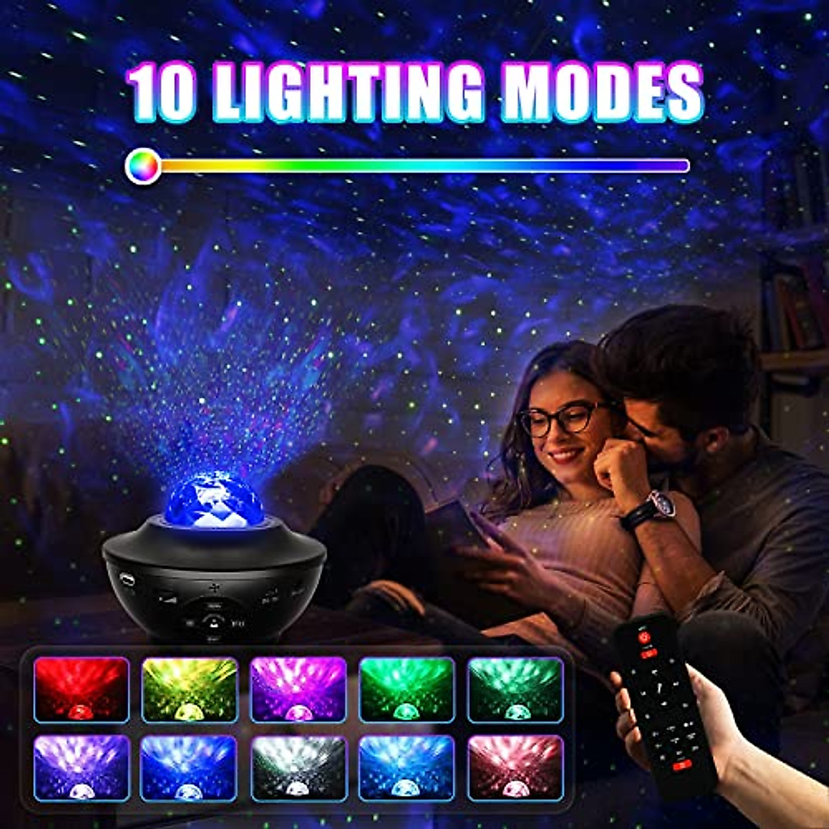 Sertuluz Galaxy Projector Light Ocean Wave Projector,3 in 1 Starry Night Light Projector Bedroom w/LED Nebula Cloud and Bluetooth Music Speaker As Gifts Decor Birthday Party Wedding Bedroom Living