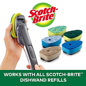 Scotch-Brite Heavy Duty Advanced Soap Control Dishwand Kit, Includes 1 Wand & 5 Refill Pads, Control Soap With A Button, Keep Your Hands Out Of Dirty Water