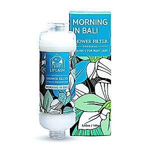 LIFLASH Vitamin C Shower Filter for Hard Water, Aromatherapy Softener Purifier, Help with Softer Skin and Hair Enhancement, for Universal Output Showerhead, Easy Installation (MORNING IN BALI)