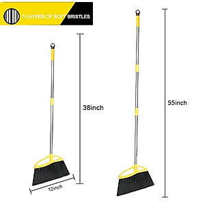 Soft Bristles Broom Indoor Angle Broom with Long Handle Soft Floor Sweeping Brooms Kitchen Broom