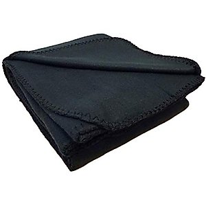 Anico Cozy Polar Fleece Blanket, 50" x 60", Black Throw Blanket