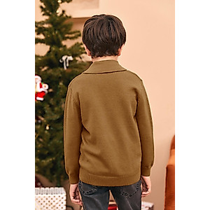 Ryannology Toddler Baby Boys Girls Sweater Shawl-Collar V Neck Pullover Sweaters Cable Kintted Photoshoot Outfits