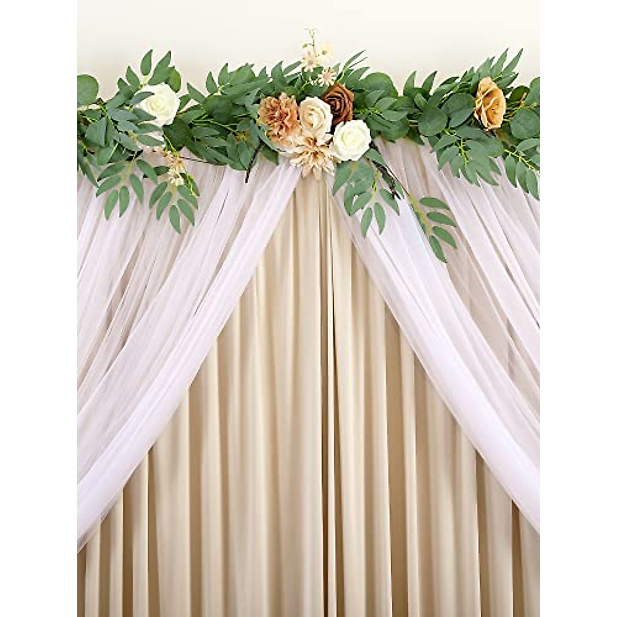 Champagne Tulle Backdrop Curtains for Baby Shower Party Wedding Photo Drape Backdrop for Photography Props Engagement Bridal Shower 5 ft X 10 ft