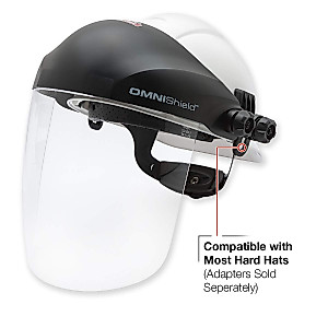 Lincoln Electric OMNIShield Professional Face Shield - Anti-Fog & Anti-Scratch Coated Clear Lens - Premium Headgear - K3752-1