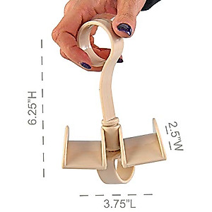 Home-X 3 Pcs Rotating Handbag Hanger for Closet, Purse Organizers, Closet Organizers, Handbag Storage, Purse Hanging Closet Hooks-Beige