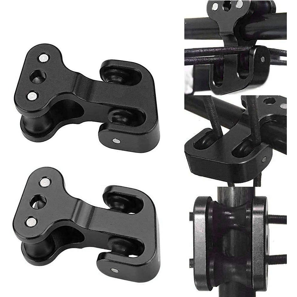Linpeng 2Pack Archery Compound Bow Cable Slide String Splitter Roller Glide Replacement Bow String Separator Bow and Arrow Pulley (Black+Black)
