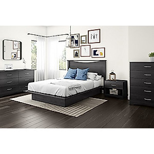 South Shore Step One Platform Bed Gray Oak, Contemporary