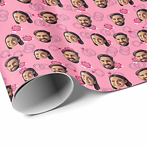 M YESCUSTOM Personalized Anniversary Wrapping Paper with Picture Text Custom 1st50st60st70stGift Wrapping Paper for Couple Mon Dad Husband Wife BF GF(USAshipped)