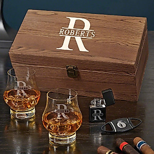 HomeWetBar Custom Official Kentucky Bourbon Trail Whiskey and Cigar Gift Set (Personalized Product)