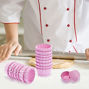 NUOMI 1 Inch Super Mini Cupcake papers Liners Baking Cups 1000 Pack Muffin Lining Wrappers, Pink