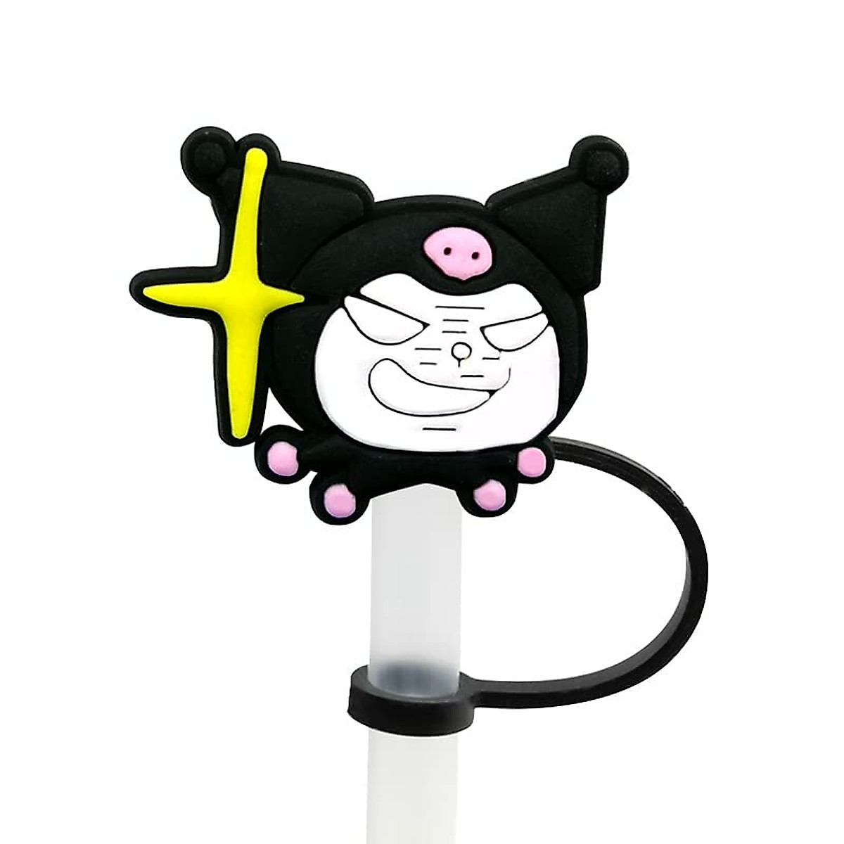 Cute Cartoon Kids Straw Tips Covers,Food Grade Reusable Silicone Straw Tip,funny Straw Covers Cap Plugs,Anti-dust Soft Straw Toppers Drinking Straw Tips Lids for 6-10 mm