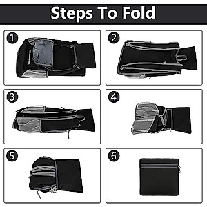 Esup 15L Lightweight Hiking Backpack Foldable Small Travel Backpack Packable Camping Backpack for Women Men (Black)