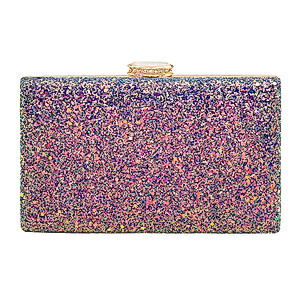 CARIEDO Women's Sparkling Clutch Purse Elegant Glitter Evening Bags Bling Evening Handbag for Dance Wedding Party Prom Bride(purple)