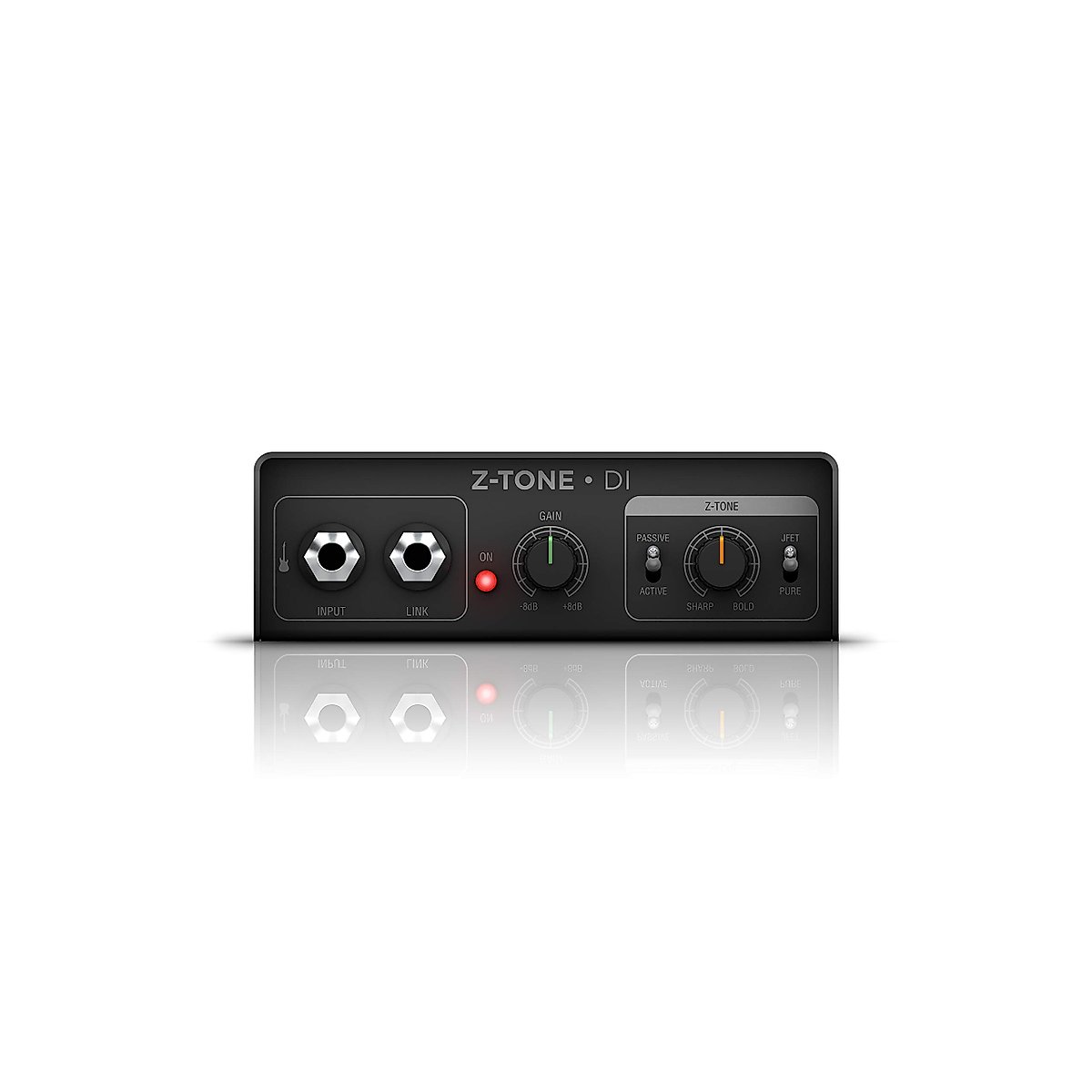 IK Multimedia Z-Tone DI Instrument preamp, Direct Box with Active/Passive Pickups selector, switchable Pure/JFET Channels, and Ground Lift for use as a reamp Box
