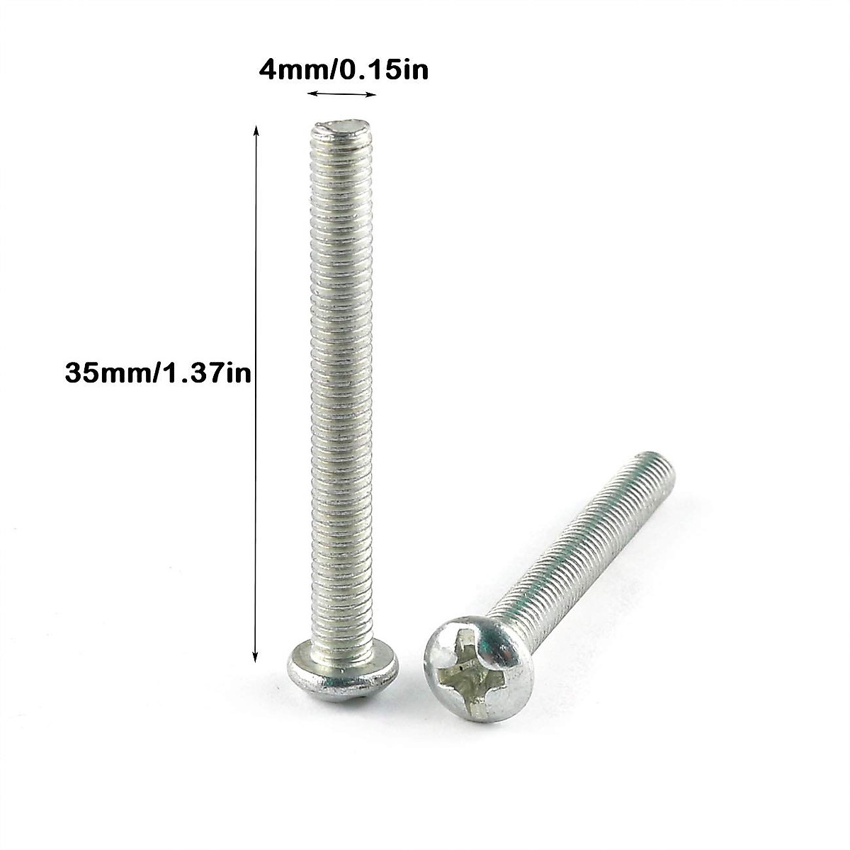 E-outstanding 24pcs M4x35mm Galvanized Carbon Steel Mechanic Screws Philips Head for Office Equipment TV Wall Bracket Communication Equipment Electronic Equipment