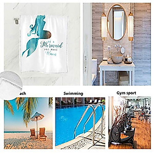 Wamika Watercolor Beautiful Mermaid Character Hand Towels Cute Sea Cartoon Bath Towels Soft Absorbent Multipurpose Bathroom Towel for Hand,Face,Spa and Gym,15x30 in