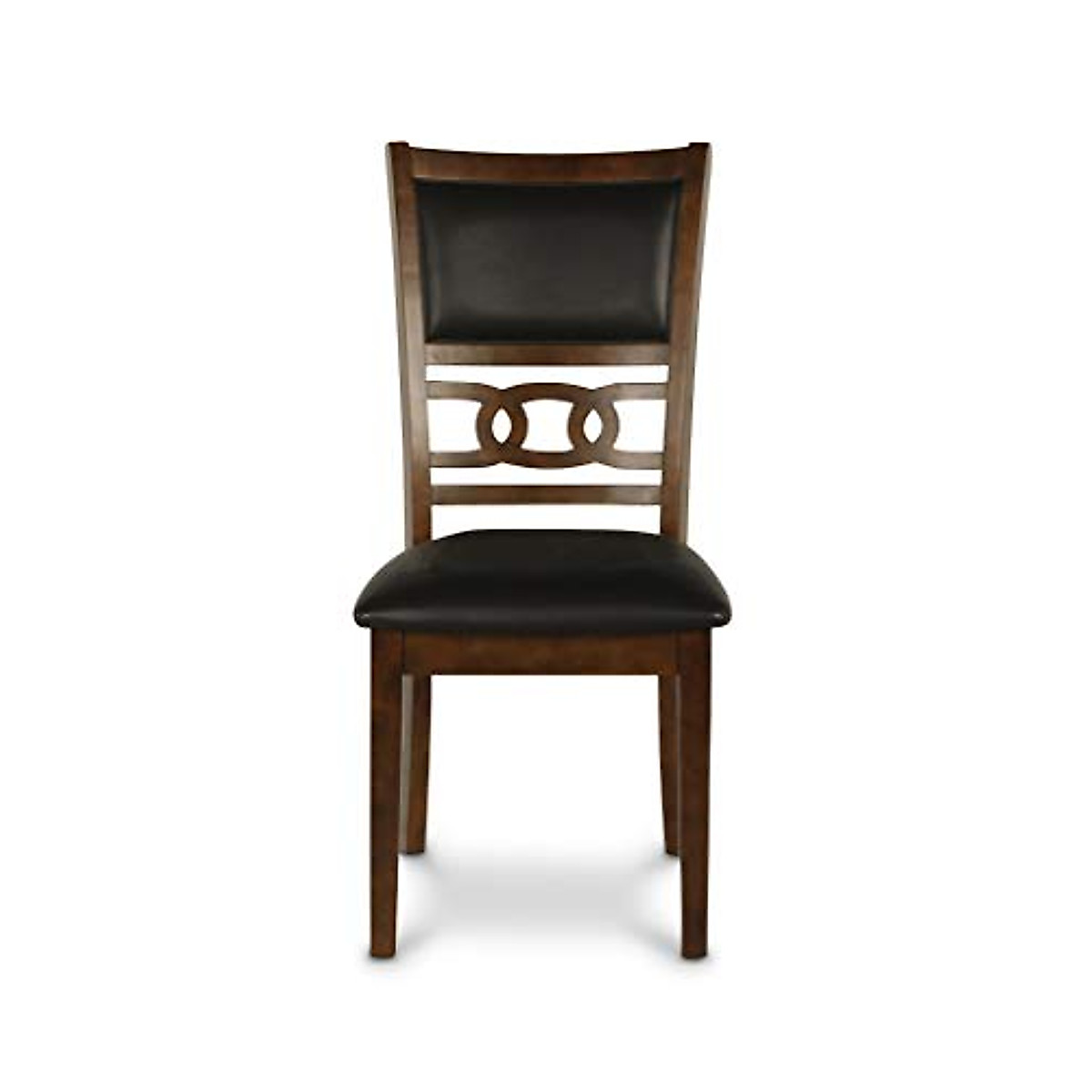 New Classic Furniture Gia 5-Piece Round Dining Set with 1 Dining Table and 4 Chairs, 47-Inch, Brown