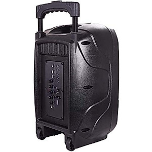 Ridgeway QS-805 Portable Audio Bluetooth - Portable - Woofer Rechargeable Speaker with Long-Lasting Battery USB/FM Radio/AUX in/Mic in/with LED Light - Black