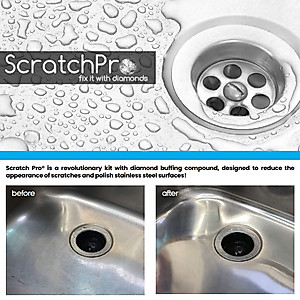 Scratch Pro Kit for Polishing and Repairing Stainless Steel Sinks, with Diamond Buffing Compounds, Reduce The Appearance of Ugly Scratches and Polish Sink for Factory Fresh Look in No Time