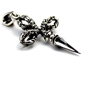COSUMOSU Tibetan Buddhist Vajra Dorje Cross Amulet 925 sterling silver Pendant for men
