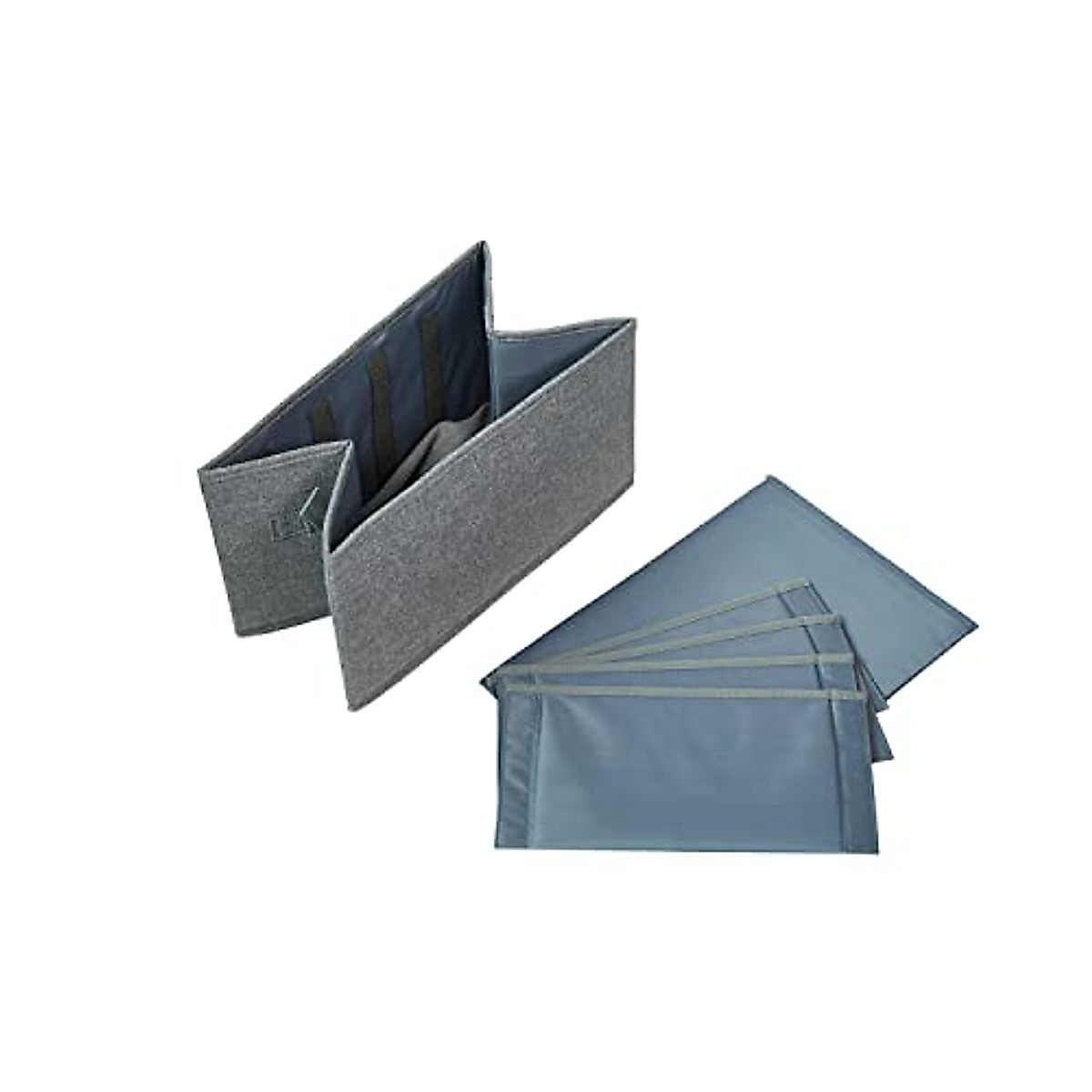 enoughstar Wardrobe Clothes Organizer-2Pcs Clothes Storage Organizer Bins-Foldable Clothes Drawer Organizer for Folded Clothes, Pants, Sweaters-5 Grids Organizer