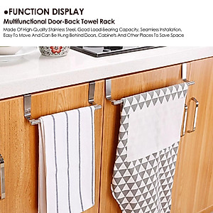 Over Door Towel Rail Holder, Towel Rack for Cabinet Retractable Stainless Steel Kitchen Over Cabinet Towel Bar Rack Shelf No Drilling (Single bar Small Size)