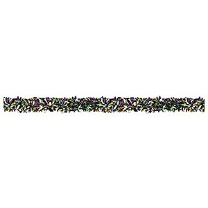 Beistle Metallic Festooning Garland Party Accessory, Mardi Gras Decorations, 4" x 15', Gold/Green/Purple