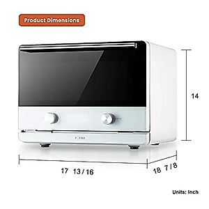 FOTILE ChefCubii 4-in-1 Countertop Convection Steam Oven, Air Fryer, Dehydrator with True Convection Bake, Steam-Bake, Broil, 40+ Preset Menu and Steam Self-Clean, 1 CFT