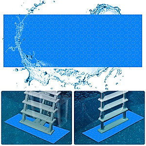 16.4"x 36.3" Swimming Pool Ladder Mat, Large Protective Pool Step Pad Ladder Rubber Mats Safety Liner Pads for Swimming Pools Floor Stairs Ladders and Pool Liner, Non-Slip Texture (Dot)