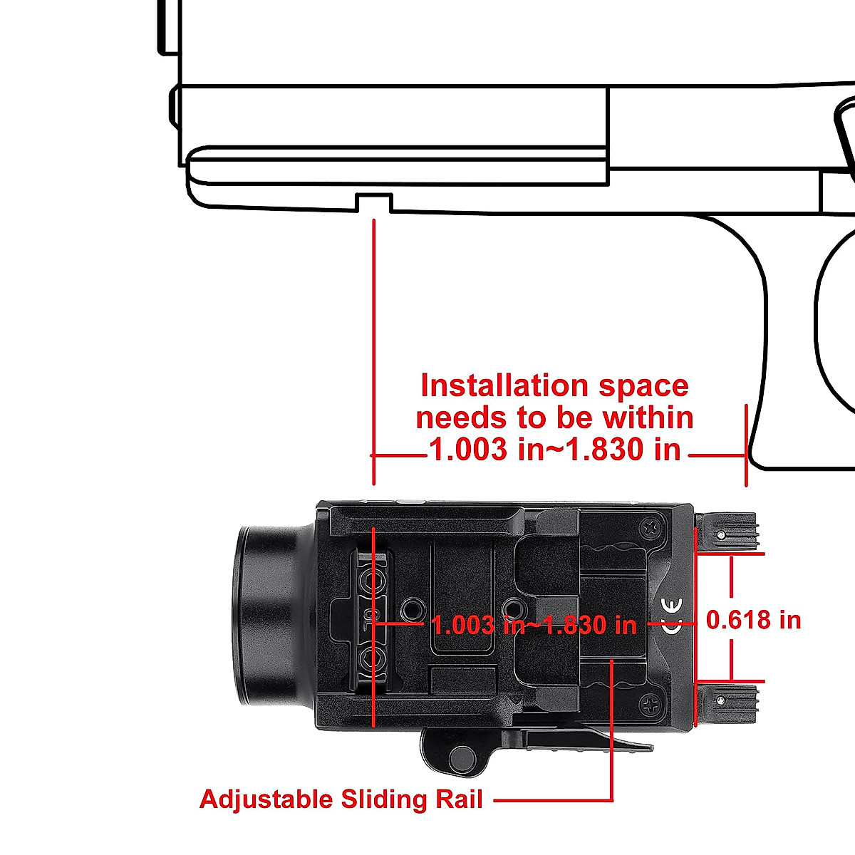OLIGHT Baldr S 800 Lumens Compact Rail Mount Weaponlight with Green Beam and White LED Combo, Magnetic USB Rechargeable Tactical Flashlight with 1913 or GL Rail, Battery Included (Black)