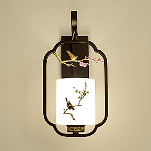 Dxb-shop Wall Sconces, Chinese Style Flower and Bird Creative Wall Lamp, Bedside Chinese Style Decorative Sconce Light, Living Room TV Background Wall Aisle Lamp,for Bedroom, Entryway, Dining Room,