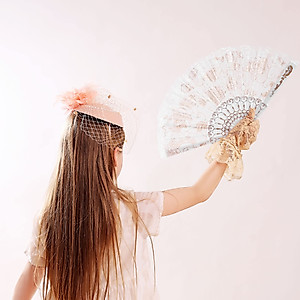 JeVenis Set of 4 Tea Party Hats for Kids Tea Party Necklace Gloves Lets Partea Bridal Shower Supplies