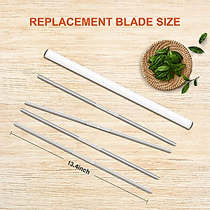 iPower 8-Pack Bowl Leaf Trimmer Replacement Stainless Spin Clean Cut Include 4 Serrated 4 Straight, Actual Length 13.4 Inches, 16'' Blades 8 Pcs