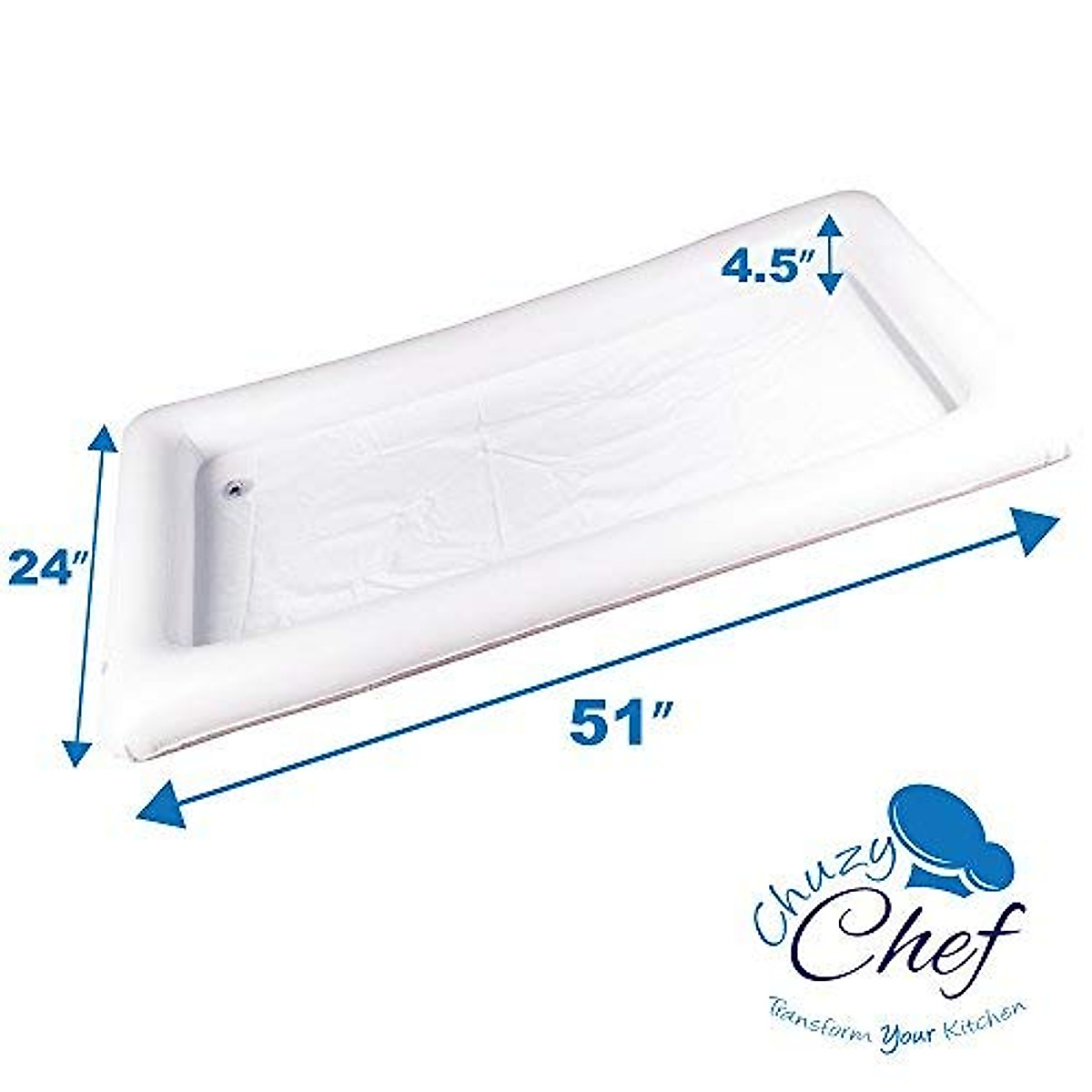 Inflatable Pool Table Serving Bar - Large Buffet Tray Server with Drain Plug - Keep Your Salads & Beverages Ice Cold - for Parties Indoor & Outdoor use Bar Party Accessories (White)