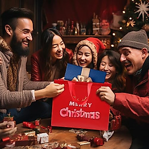 Large Christmas Gift Bags - 15 Pcs Gift Bags for Christmas Presents, Reusable Gift Bags with Handles, Christmas Bags, Christmas Tote Bags, Holiday Gift Bags Bulk, Xmas Gift Bags, 11.8 * 9.8 * 5.9"