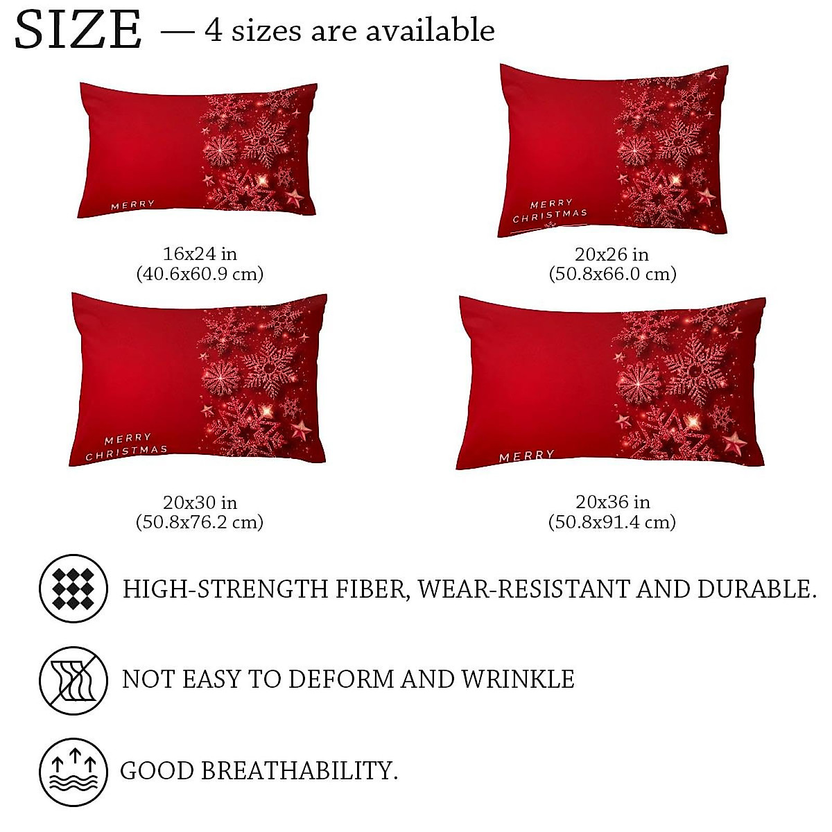 Diusye Christmas Card with Shining Red Snowflakes and Stars Cushion Covers, 1 Pack Throw Pillow Covers Decorative Soft Velvet Pillowcase for Couch Sofa Bed Car Living Room, 16x24 Inch