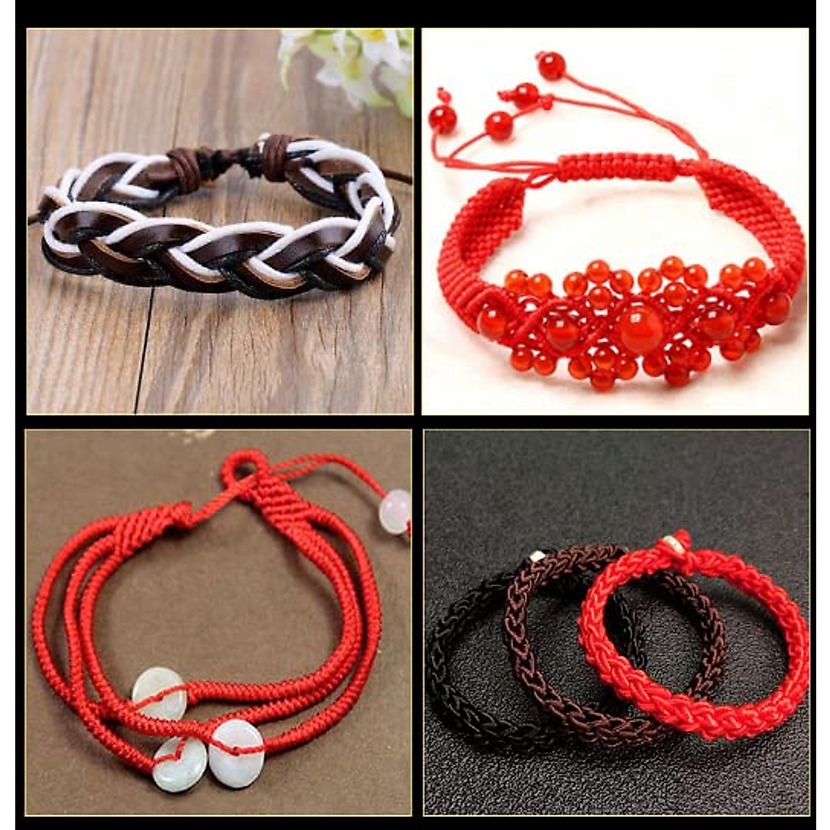 YAMSLAM Wooden Jig Bracelet Maker Wristband Maker Kit with 2 Clips Wood Bracelet Jig U Shape Clear Scale Bracelet Jig Kit DIY Hand Knitting Bracelet Jig for Bracelets Necklaces Car Hangings