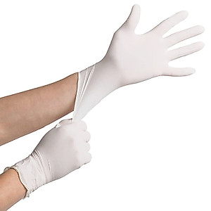 Bits N Things Latex Disposable Gloves, Comfortable, Powdered, 100 per Box (Medium)