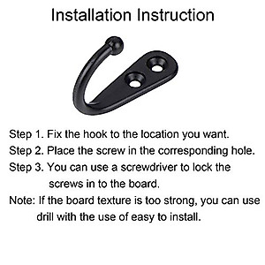 PietyPet 40 Pieces Single Robe Hooks Metal Cloth Hanger Wall Mounted Hook with Screws for Coat, Scarf, Bag, Towel, Key, Cap, Cup, Hat (Black)