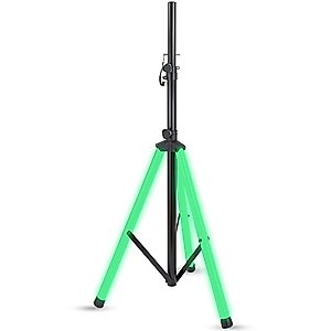 Gemini Sound STL-500 Professional Audio Equipment Foldable Collapsible Adjustable DJ PA System Party Universal Speaker Stands, Remote Controlled Multicolor LED Tripod Legs Lightshow